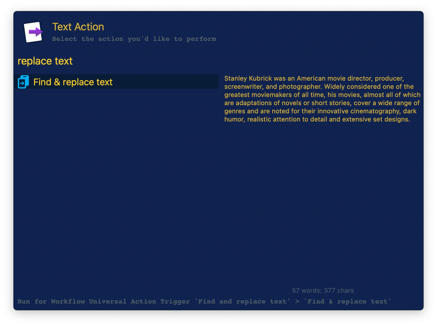 Alfred Gallery Workflows Find And Replace Text